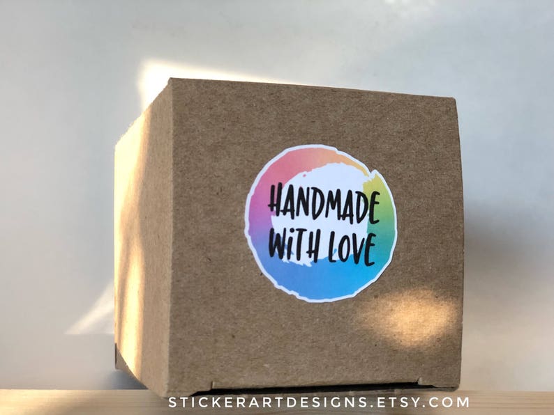 Handmade With Love Stickers Happy Mail Stickers Packaging - Etsy