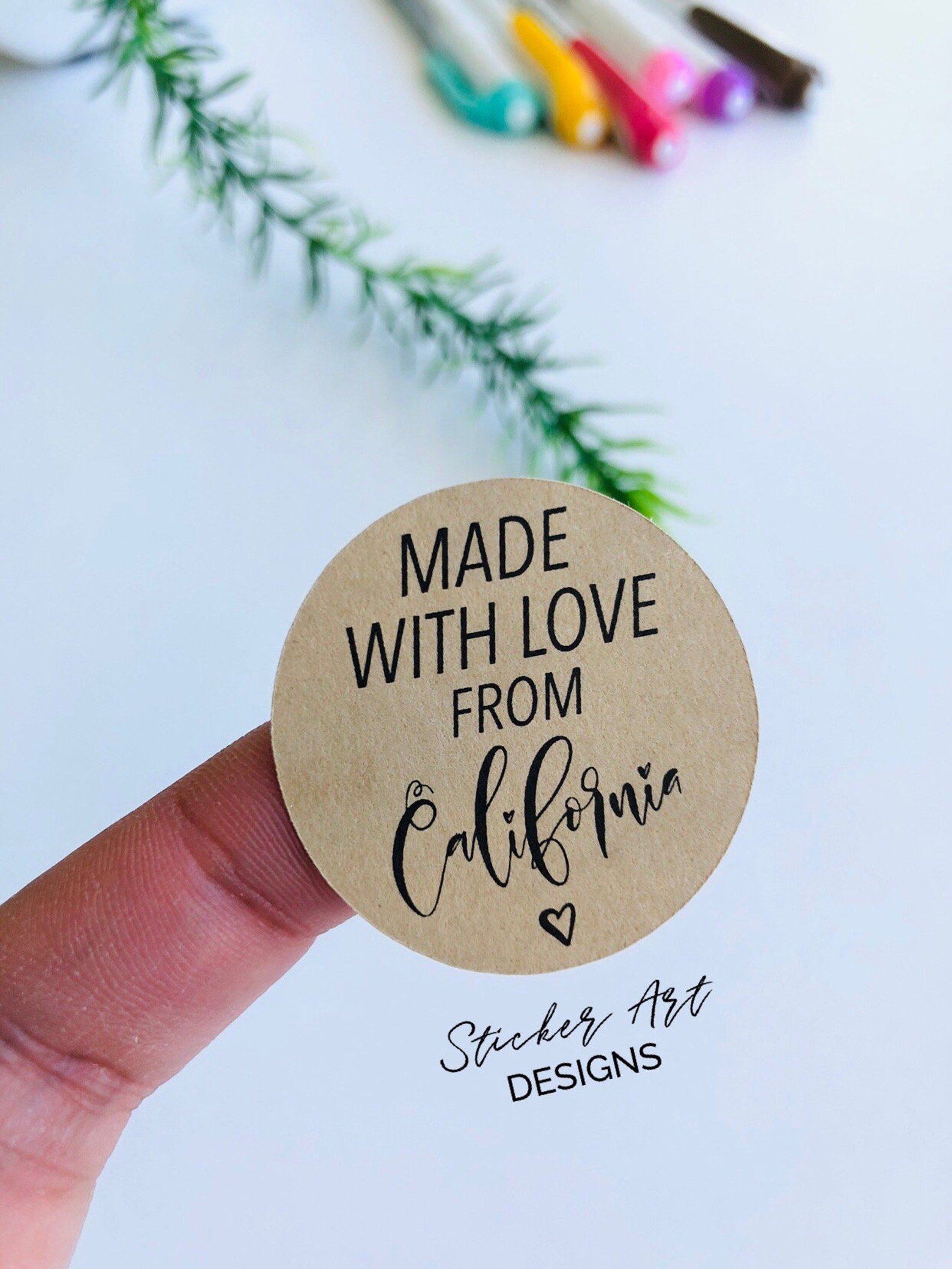MADE WITH LOVE Stickers Made in Alaska Made in California - Etsy