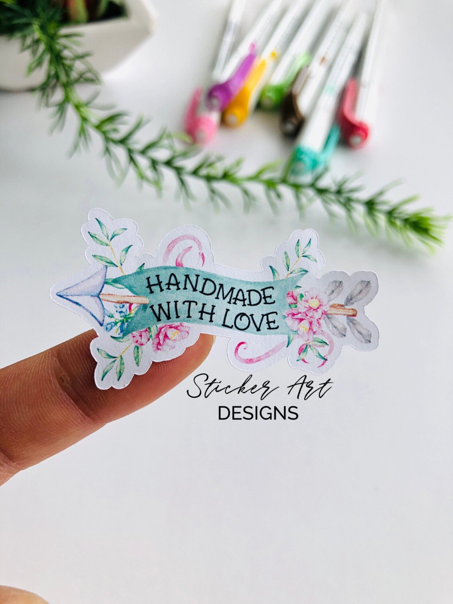 27 HANDMADE WITH LOVE Stickers Boho Feather Stickers Arrow - Etsy