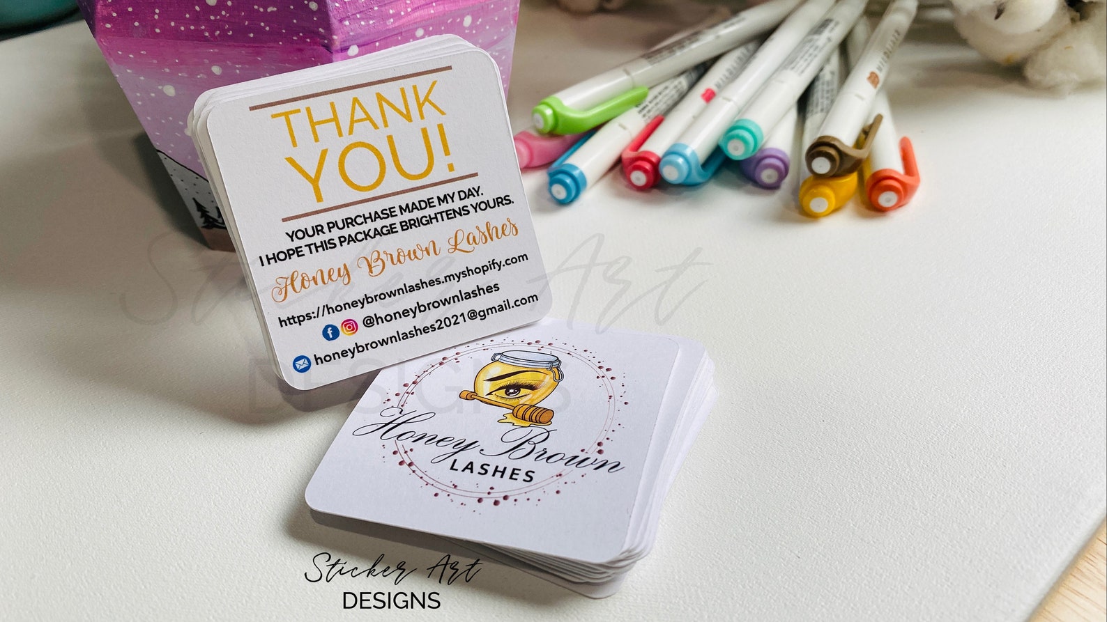 Custom Logo Thank You Business Cards: Small Business Marketing - Etsy