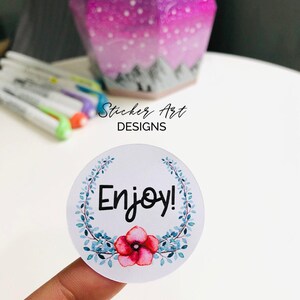 30 Enjoy Stickers, Thank You for Shopping Handmade Stickers, Wedding ...