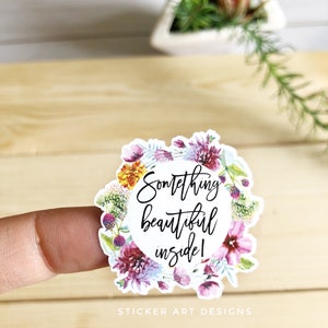 30 Something Beautiful Inside Stickers, Flower Wreath Stickers, Happy ...