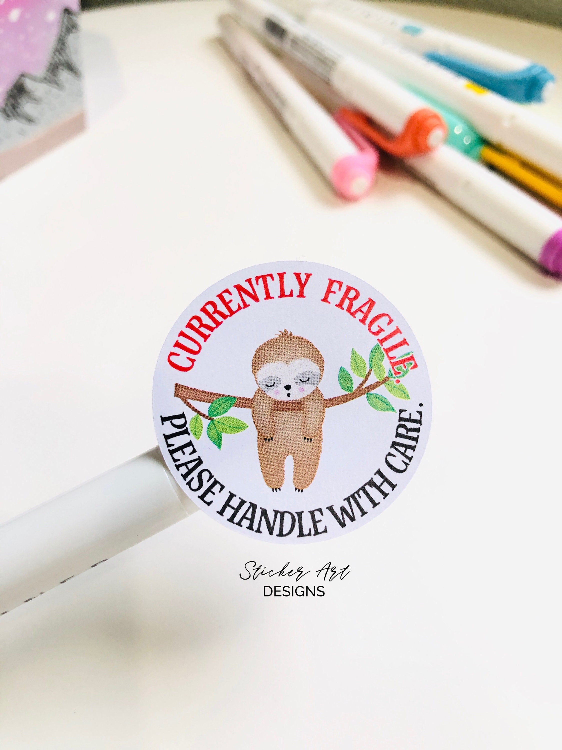 42 Funny Sloth Stickers Fragile Packaging Stickers Happy | Etsy