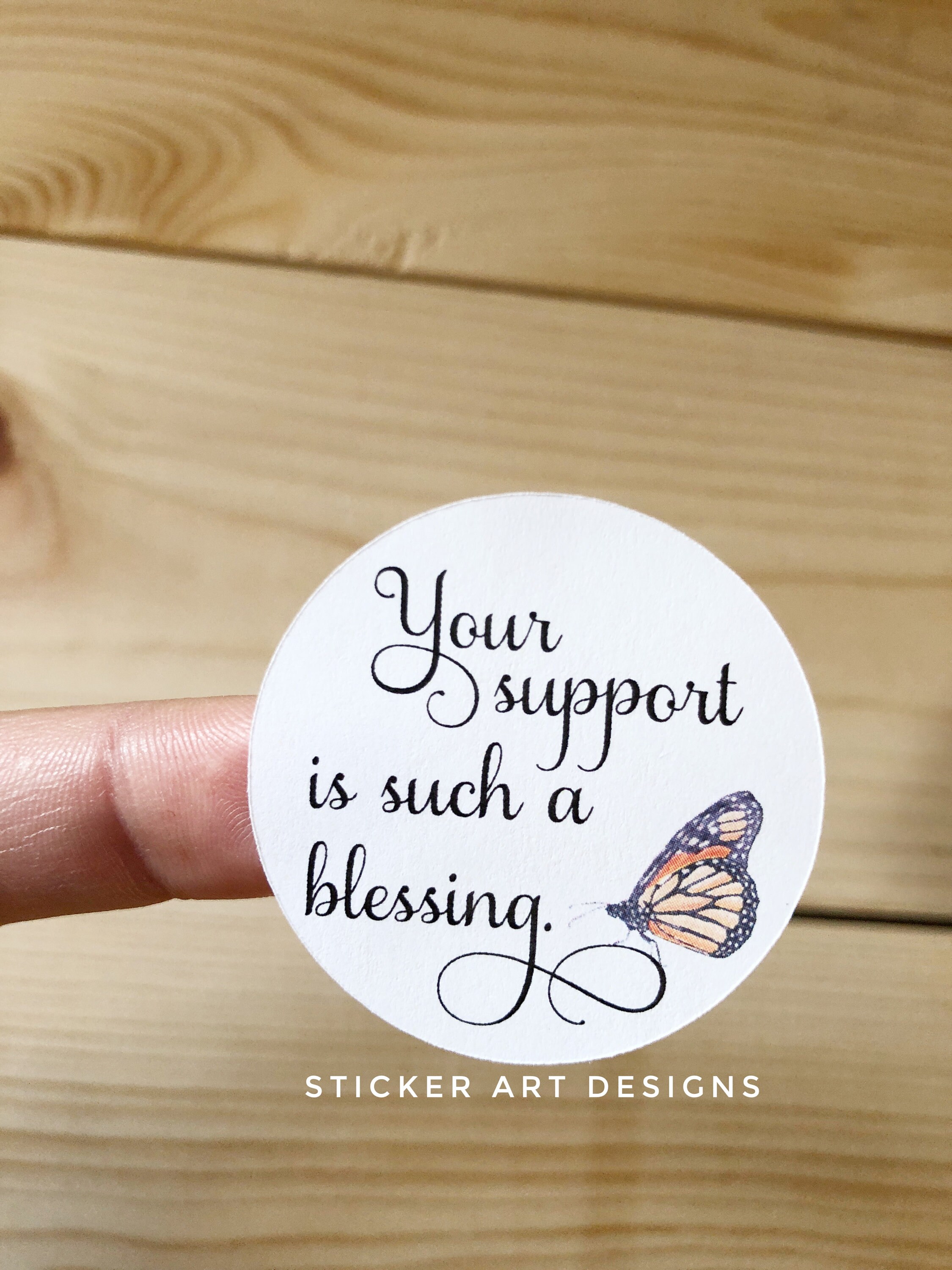 30 Butterfly Stickers Packaging Stickers Your Support is - Etsy