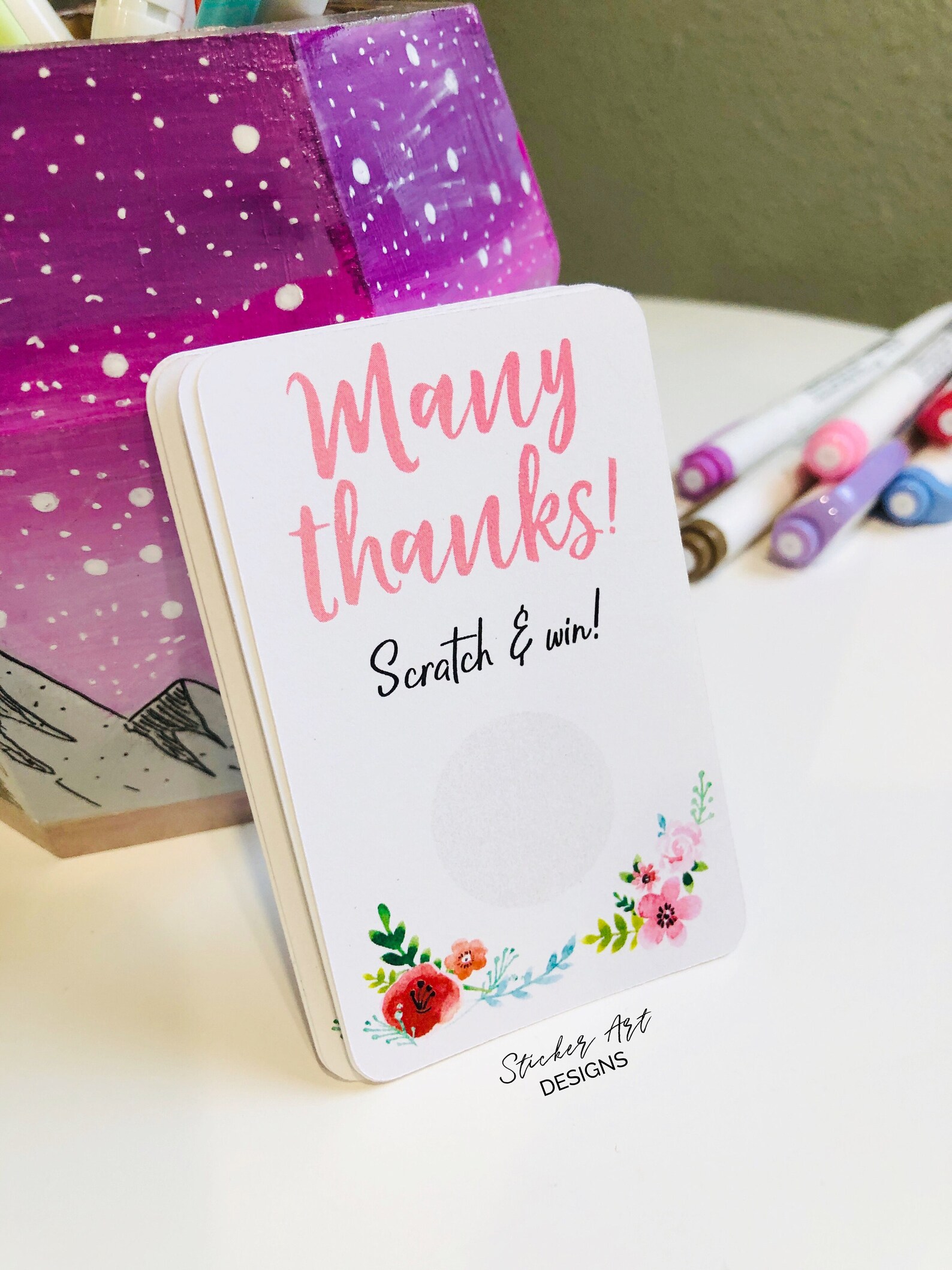 Thank You Cards Color Street Business Cards Scratch off - Etsy