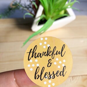 Thankful & Blessed Stickers, Fall Stickers, Happy Fall Stickers, Orange ...
