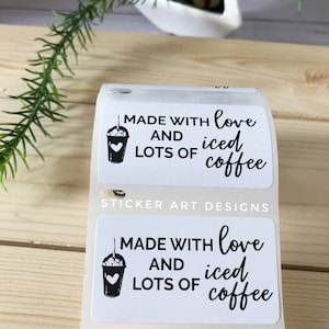 Coffee Stickers, Made With Love Stickers, Business Stickers, Custom ...