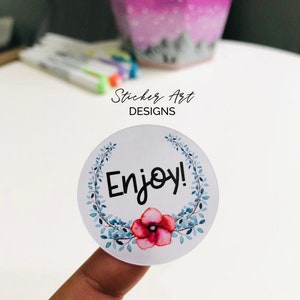 30 Enjoy Stickers, Thank You for Shopping Handmade Stickers, Wedding ...