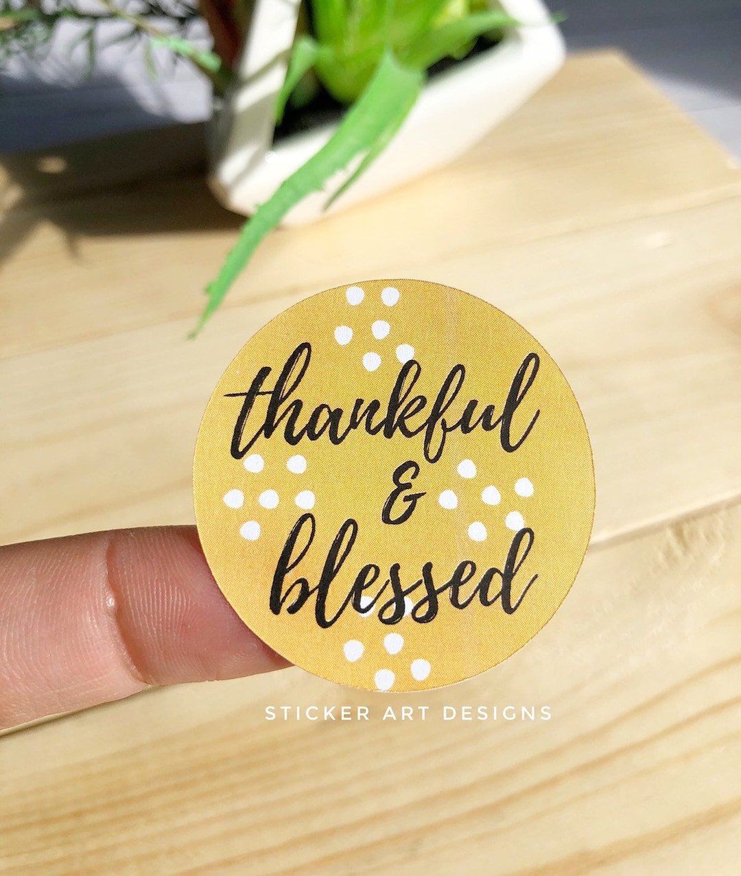 Thankful & Blessed Stickers, Fall Stickers, Happy Fall Stickers, Orange ...