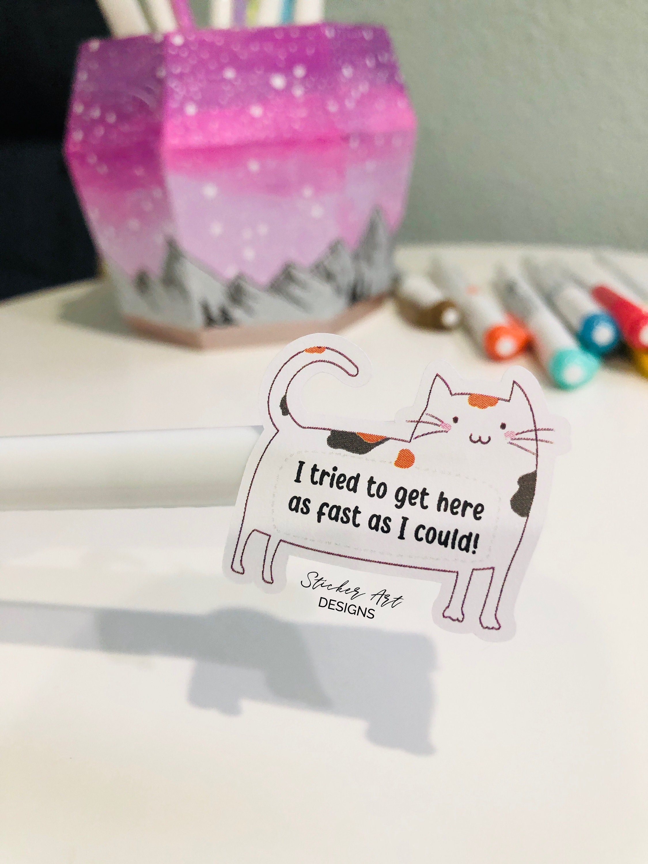 35 Happy Mail Sticker Packaging Label Funny Cat Labels | Etsy