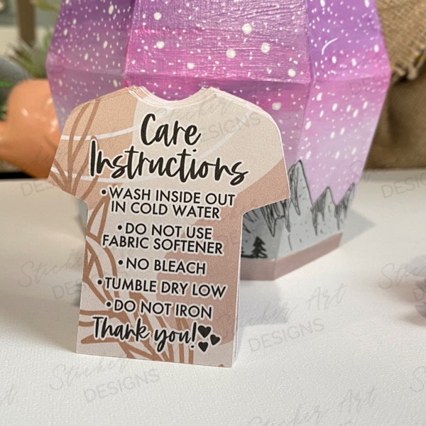Sublimation Shirt Care Card - Etsy
