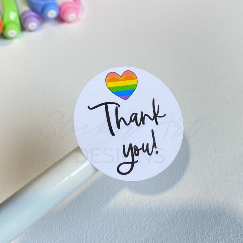 16 Thank You Rainbow Stickers Pride Stickers Pride Thank You - Etsy