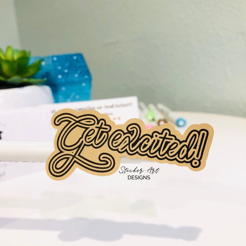 27 Get Excited Stickers Thank You Brown Labels Thank You | Etsy