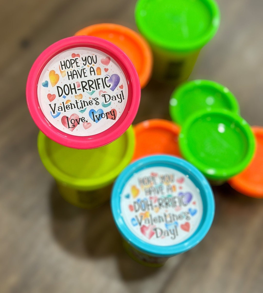 8 Classroom Play-doh Valentine's Day Stickers, Fun Classroom Gift, Name ...