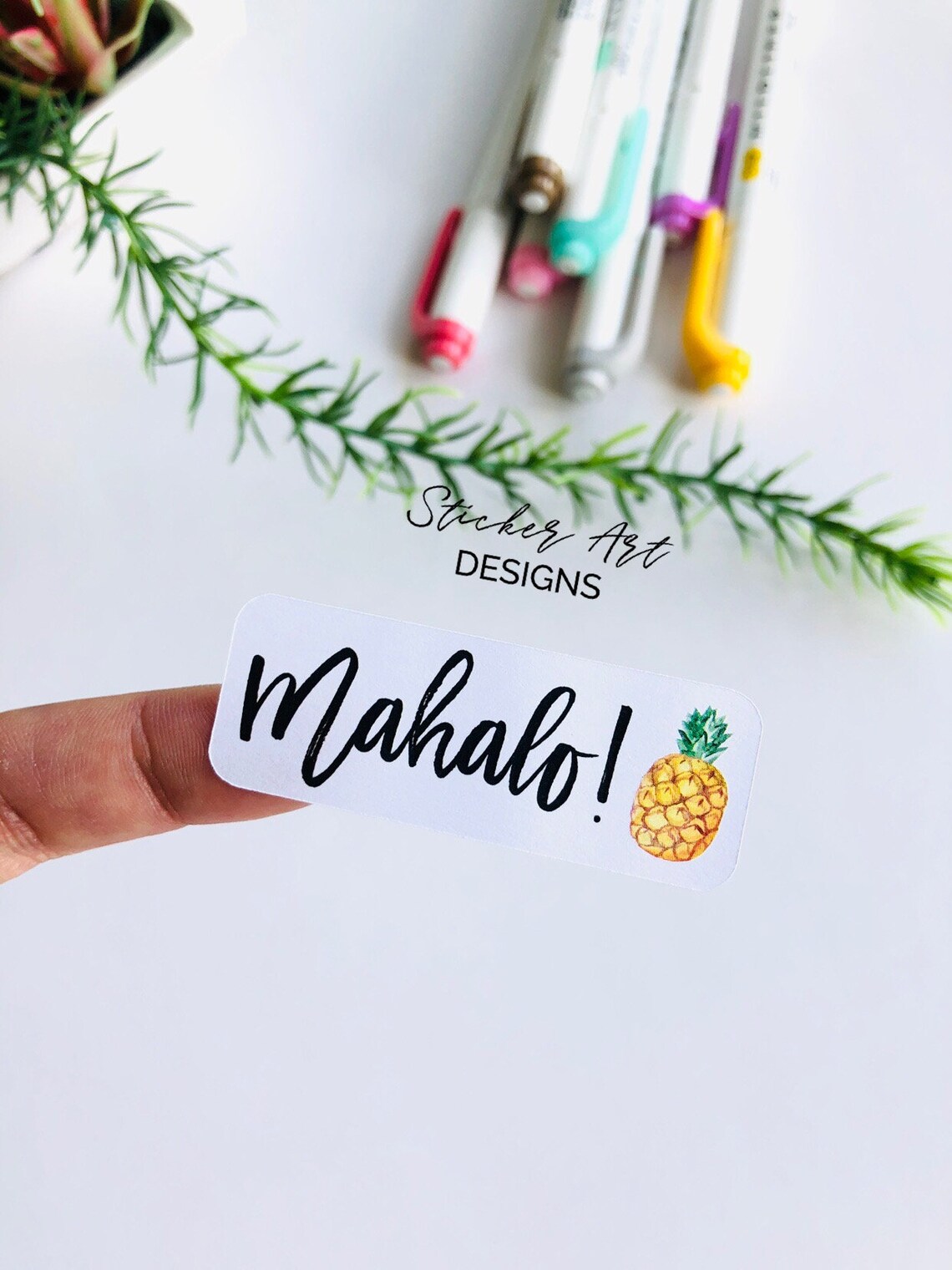 37 MAHALO Stickers Happy Mail Stickers Pineapple Stickers | Etsy