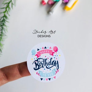 30 Happy Birthday Stickers, Birthday Stickers, Party Stickers, Business ...
