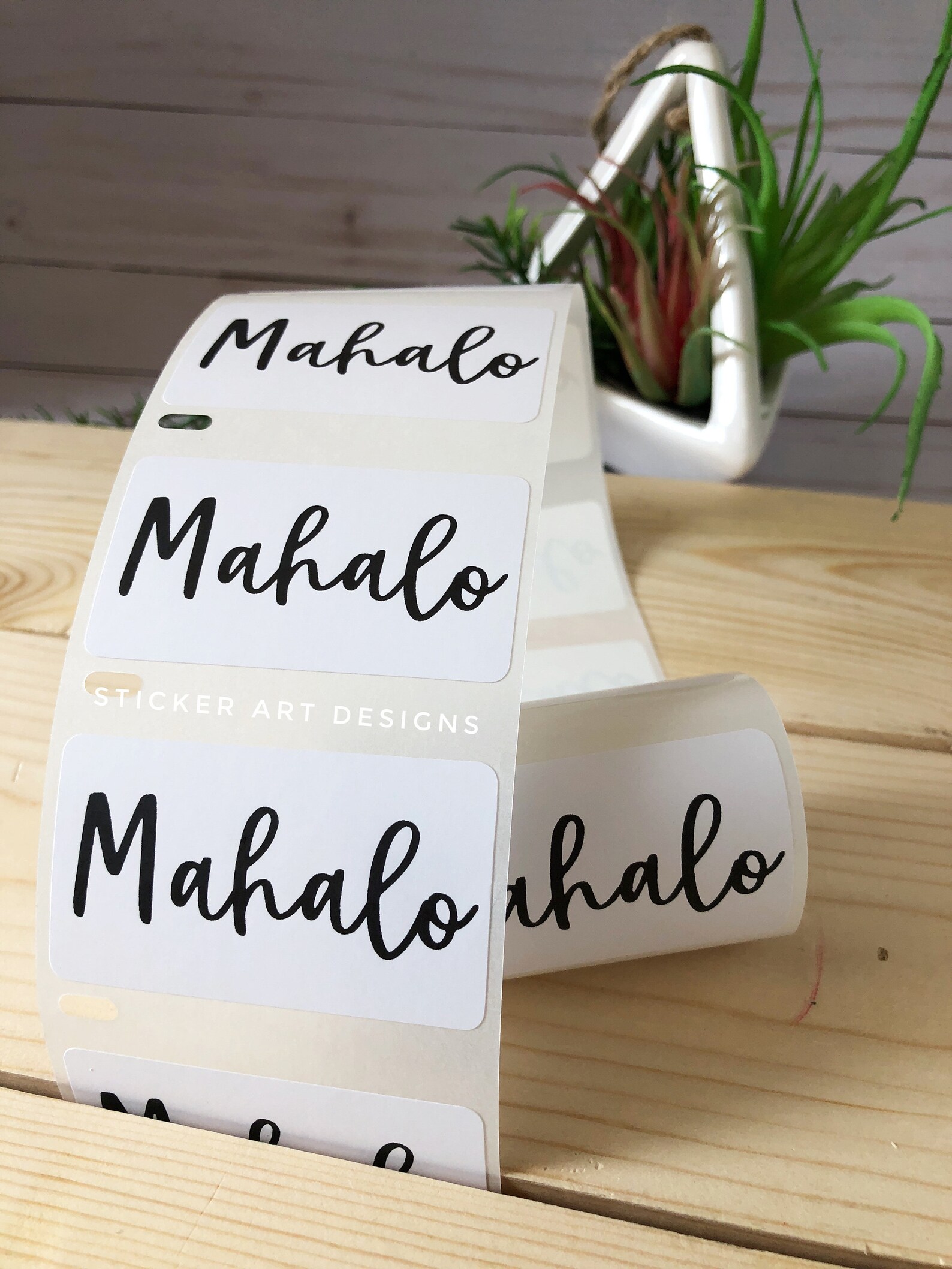 Mahalo Stickers Thank You Stickers Business Stickers Custom | Etsy