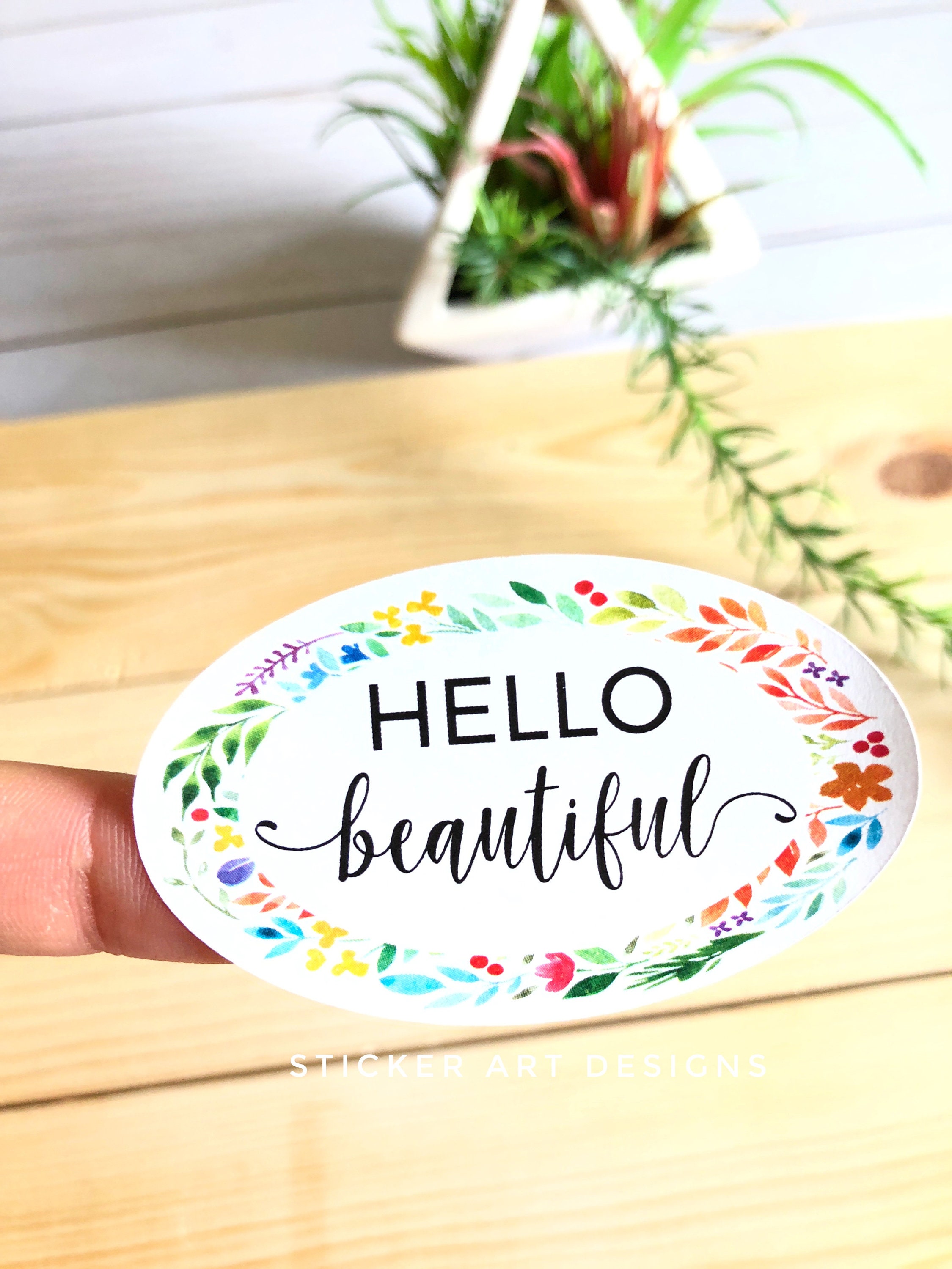 Hello Beautiful Stickers, Motivational Stickers, Inspirational Stickers ...