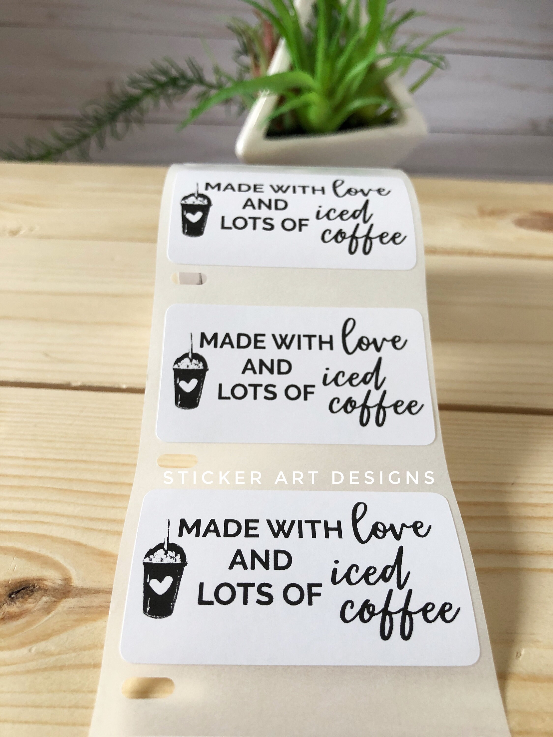 Coffee Stickers Made With Love Stickers Business Stickers - Etsy
