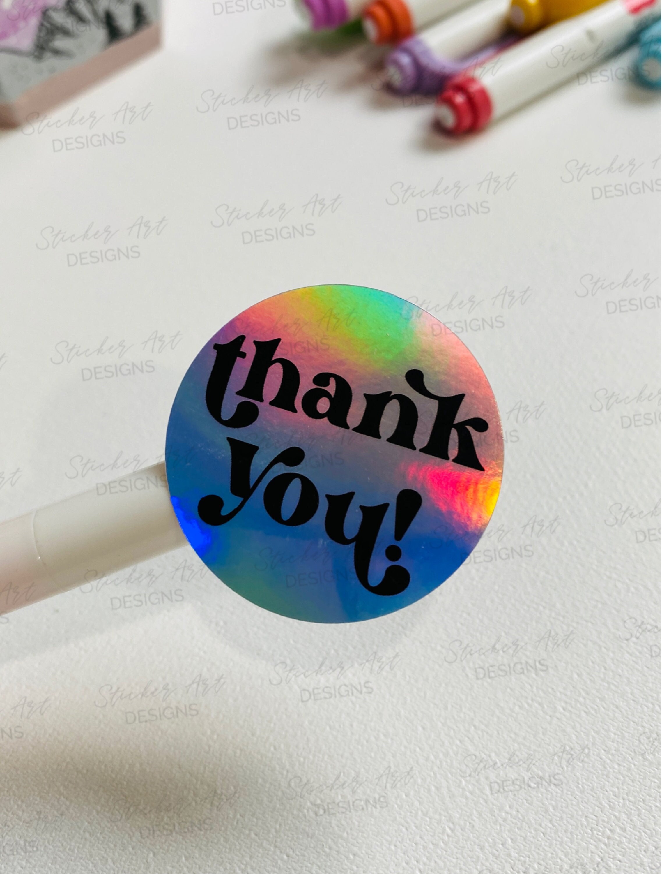 Thank You Holographic Stickers Thank You Small Business - Etsy