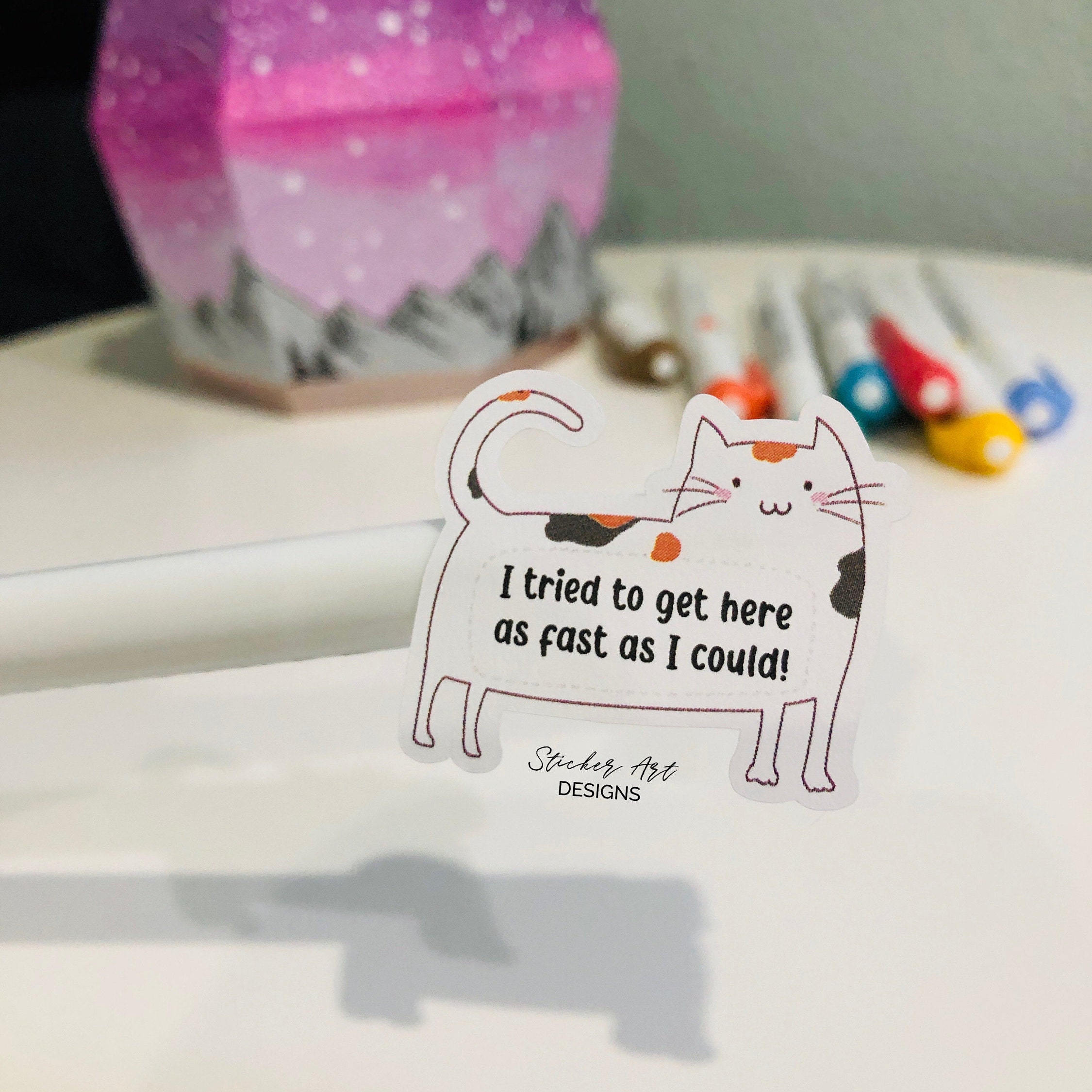 35 Happy Mail Sticker Packaging Label Funny Cat Labels | Etsy