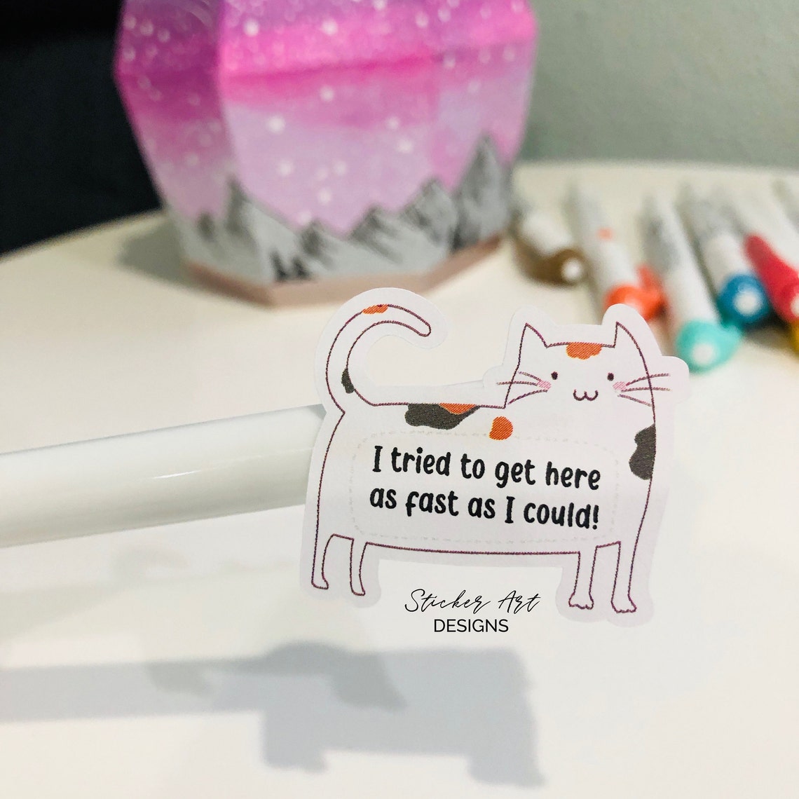 35 Happy Mail Sticker Packaging Label Funny Cat Labels | Etsy