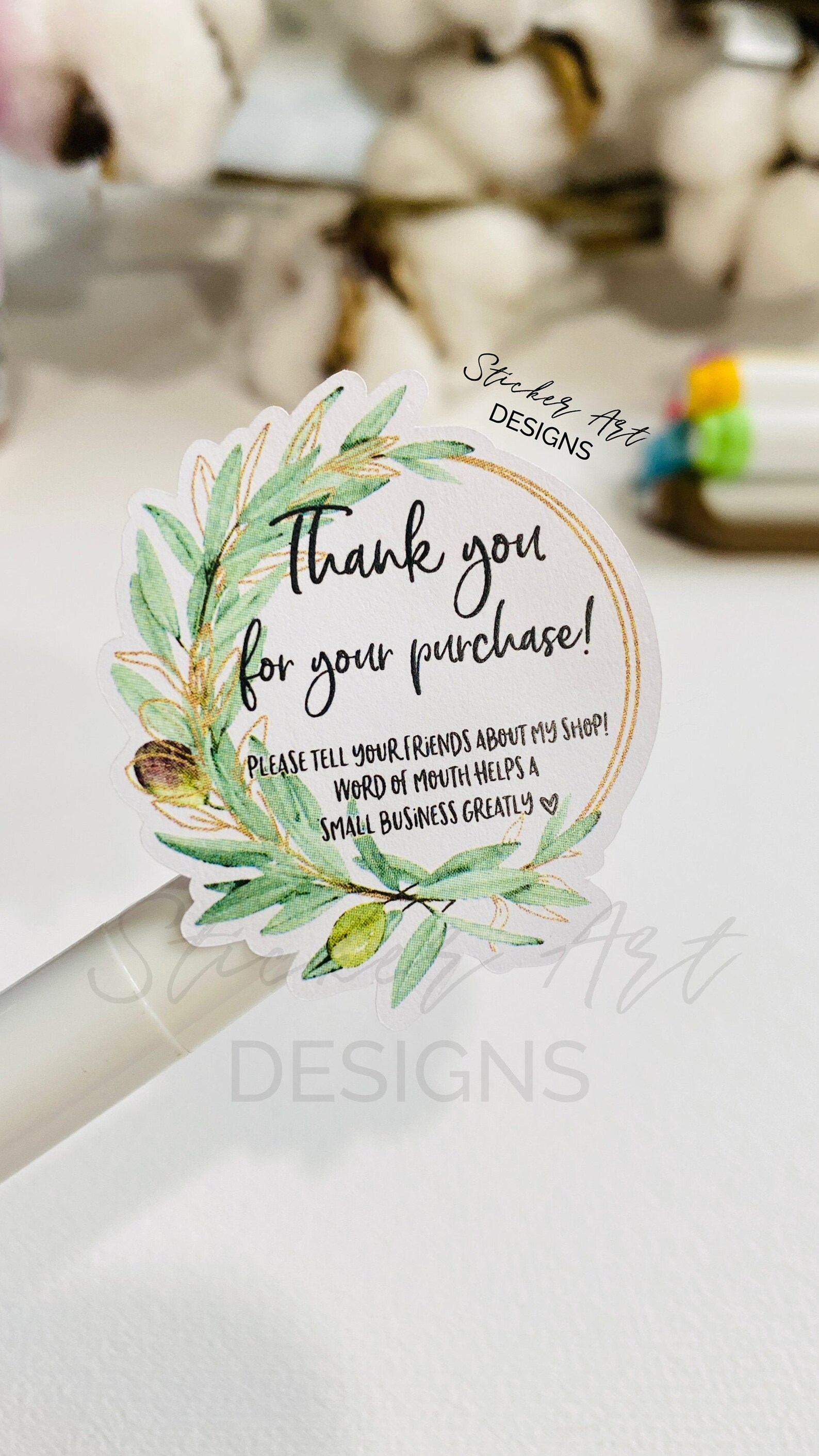 25 Die Cut Thank You Stickers Business Stickers Word of - Etsy
