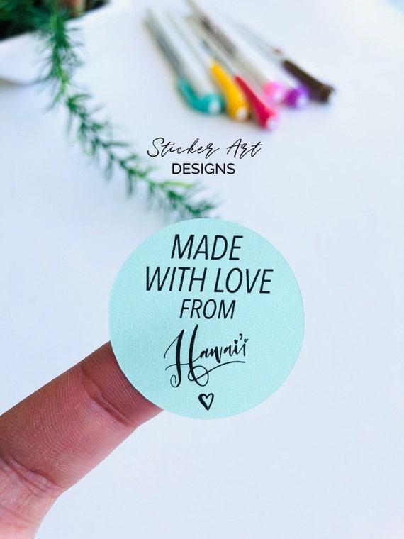 30 MADE WITH LOVE Sticker Made in Iowa Made in California | Etsy