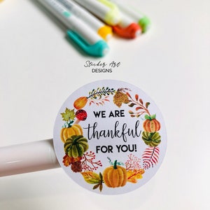 28 Thankful for You Stickers, Happy Fall Stickers, Pumpkin Stickers ...
