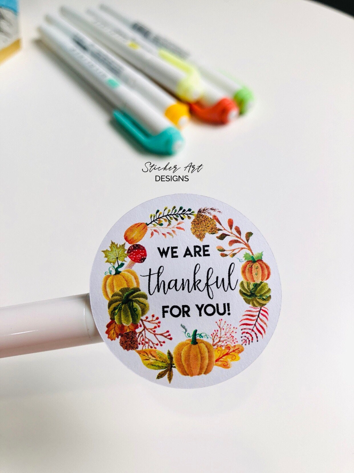 28 Thankful for You Stickers, Happy Fall Stickers, Pumpkin Stickers ...