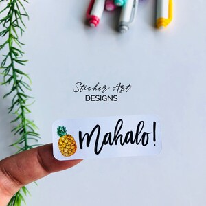 37 Pineapple MAHALO Stickers, Happy Mail Stickers, Pineapple, Packaging ...