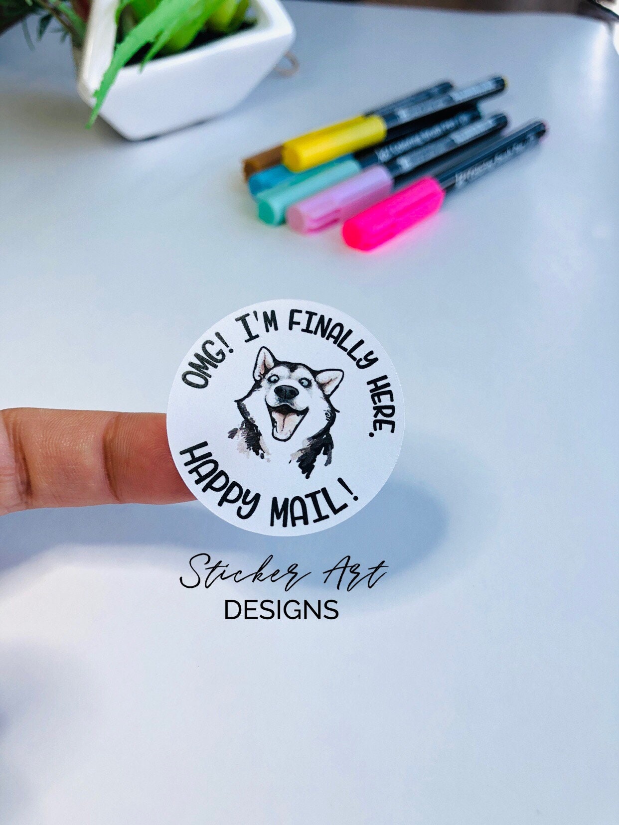 30 Happy Mail Sticker Funny Dog Stickers Husky Sticker | Etsy