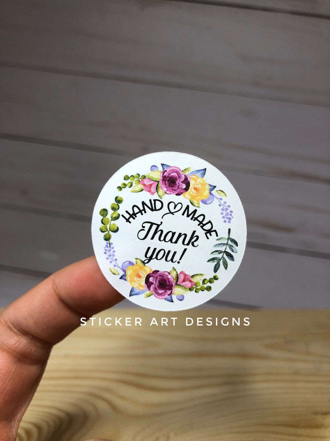 30 Handmade With Love Sticker Thank You Sticker HANDMADE | Etsy