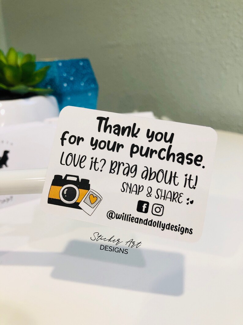 40 Thank You Stickers Snap & Share Business Stickers Leave a | Etsy