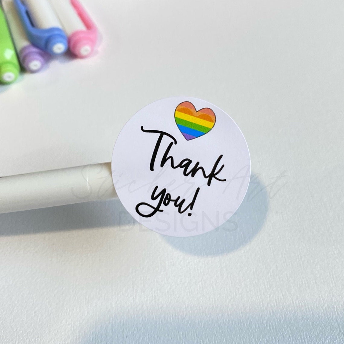 16 Thank You Rainbow Stickers Pride Stickers Pride Thank You - Etsy