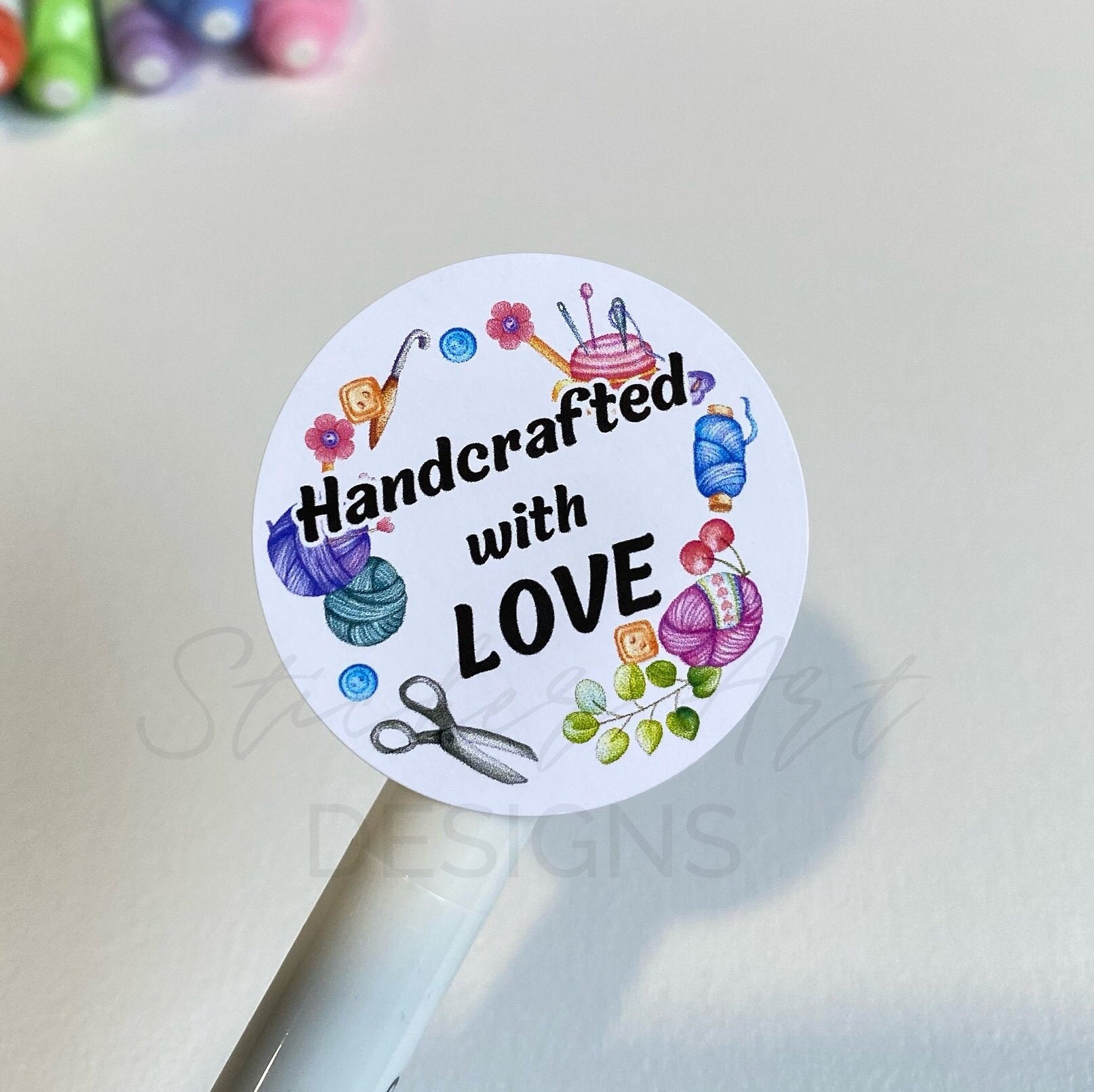 Handcrafted With Love Stickers Crochet Stickers Knitting | Etsy