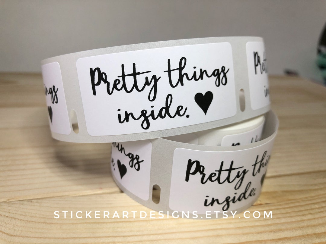 100/200/300 1" Pretty Things Inside Stickers, Custom Logo Labels ...