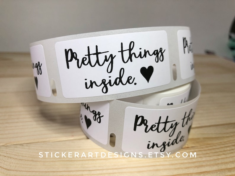 100/200/300 1" Pretty Things Inside Stickers, Custom Logo Labels ...