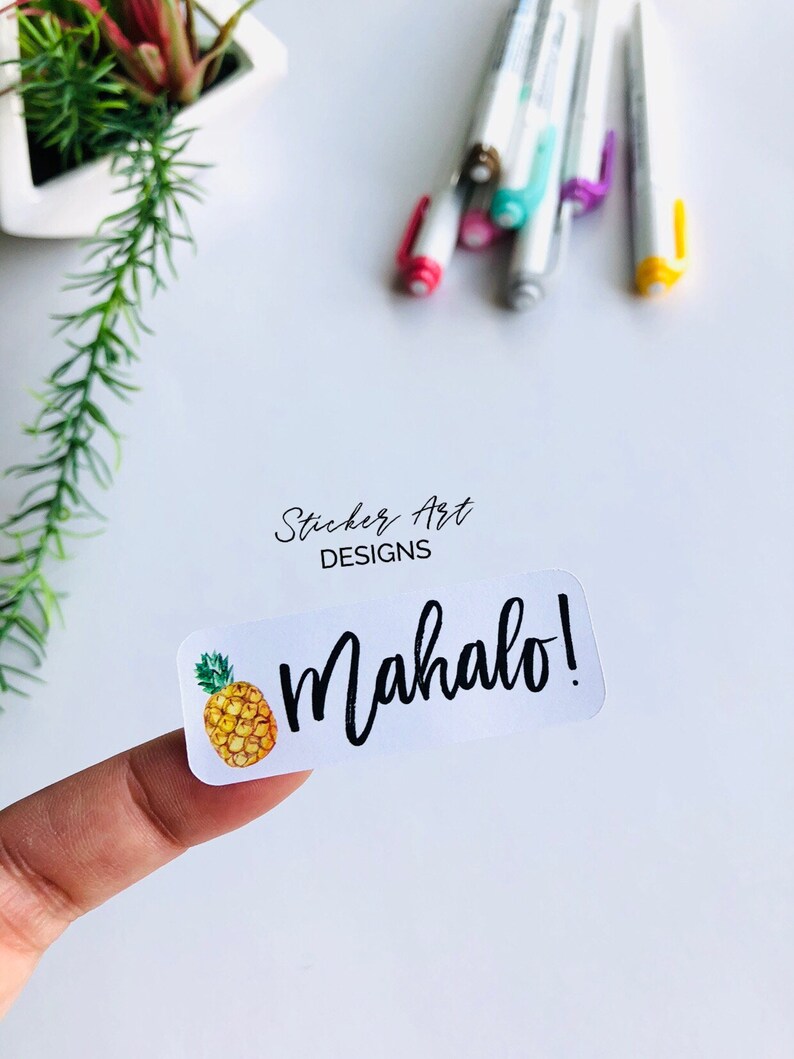 37 Pineapple MAHALO Stickers Happy Mail Stickers Pineapple | Etsy