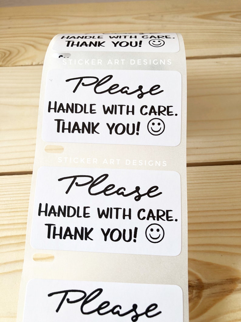 Please HANDLE WITH CARE Stickers Thank You Stickers | Etsy