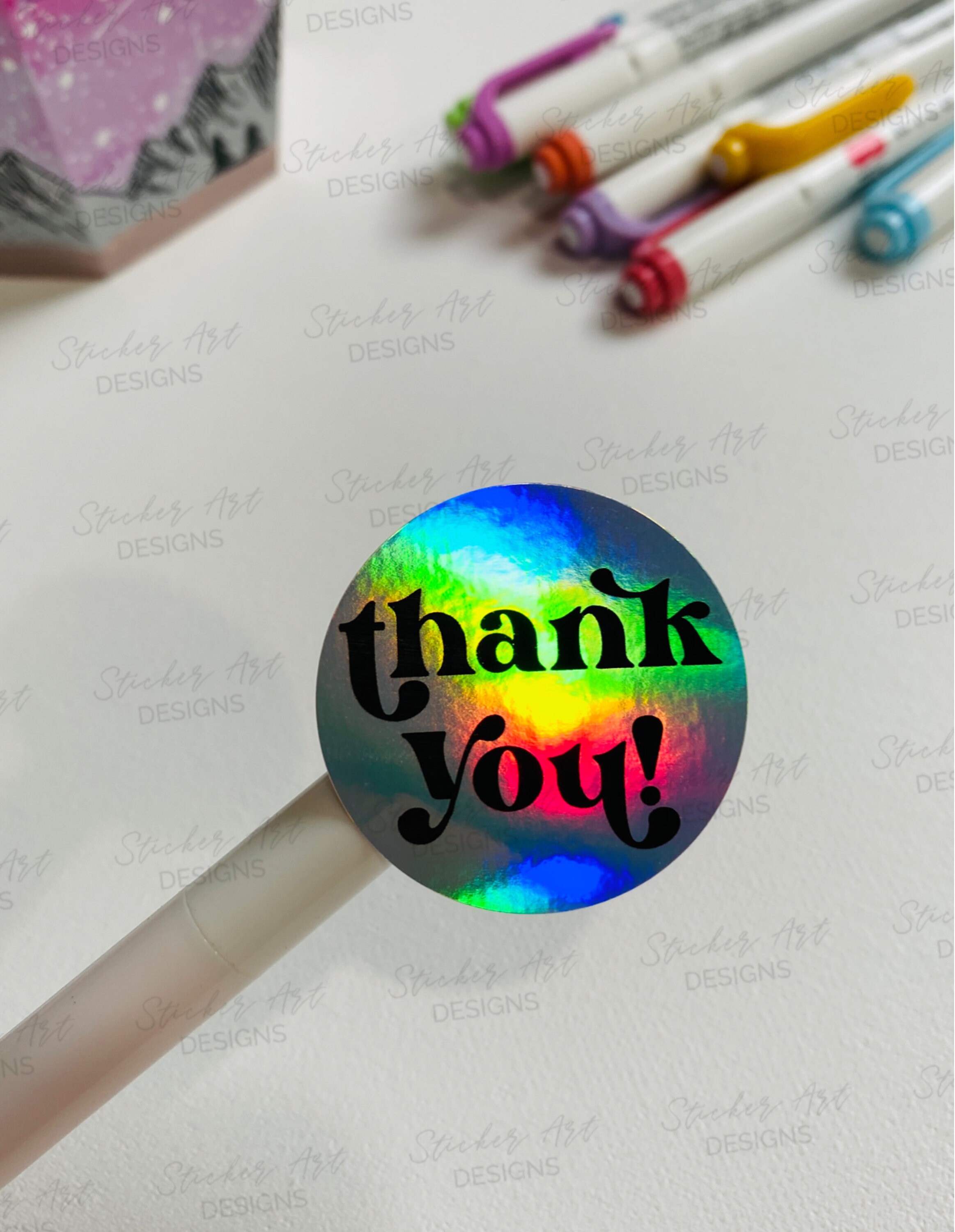 Thank You Holographic Stickers Thank You Small Business - Etsy