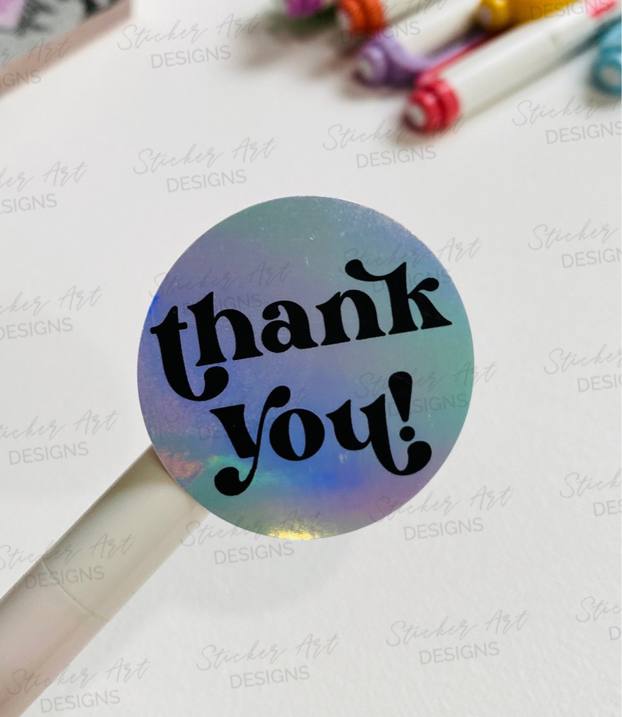 Thank You Holographic Stickers Thank You Small Business - Etsy