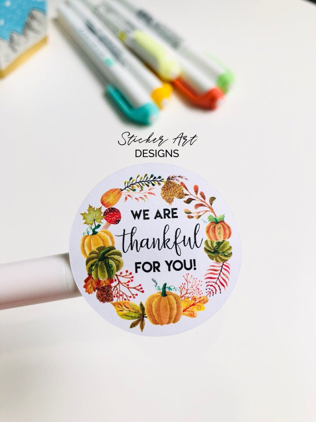 28 Thankful for You Stickers, Happy Fall Stickers, Pumpkin Stickers ...