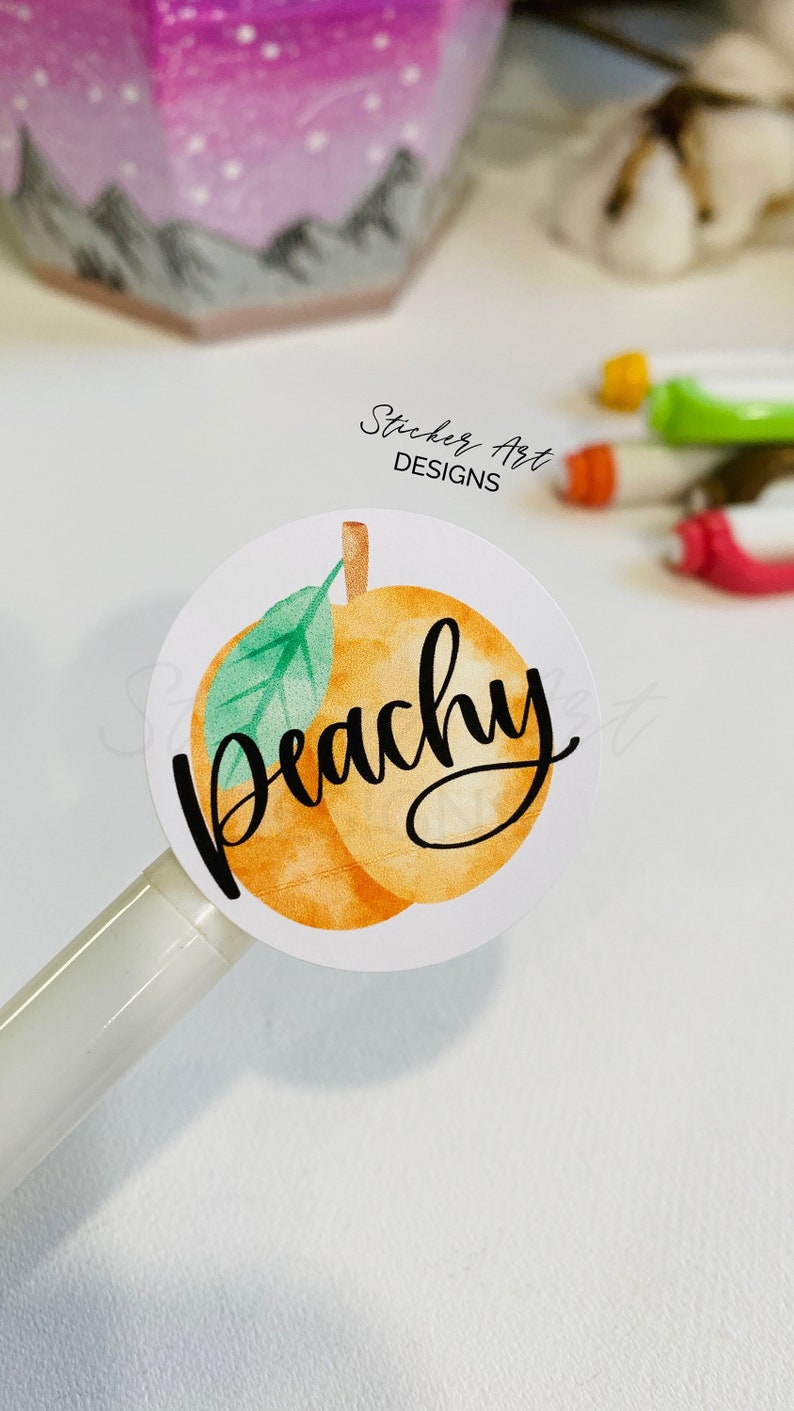 16 PEACHY Stickers, Georgia Peach Labels, Happy Mail Labels, Packaging ...
