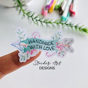 27 HANDMADE WITH LOVE Stickers, Boho Feather Stickers, Arrow Boho ...