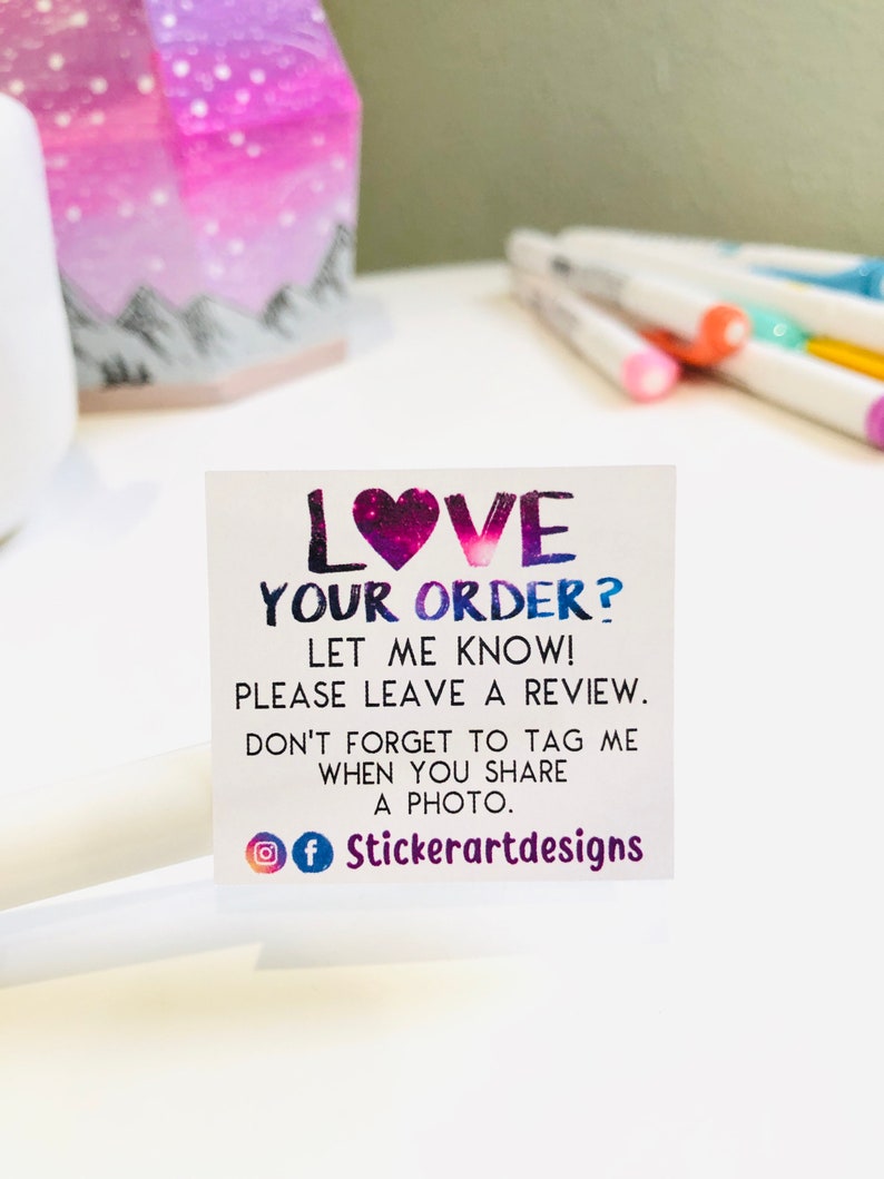 Leave A Review Custom Business Stickers Purple Packaging - Etsy