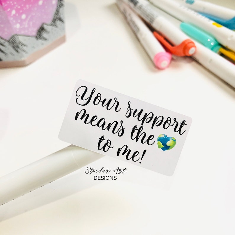 36 Your Support Means the World to Me Thank You Stickers - Etsy