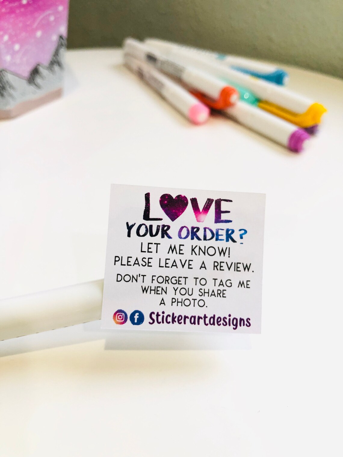 Leave A Review Custom Business Stickers Purple Packaging | Etsy
