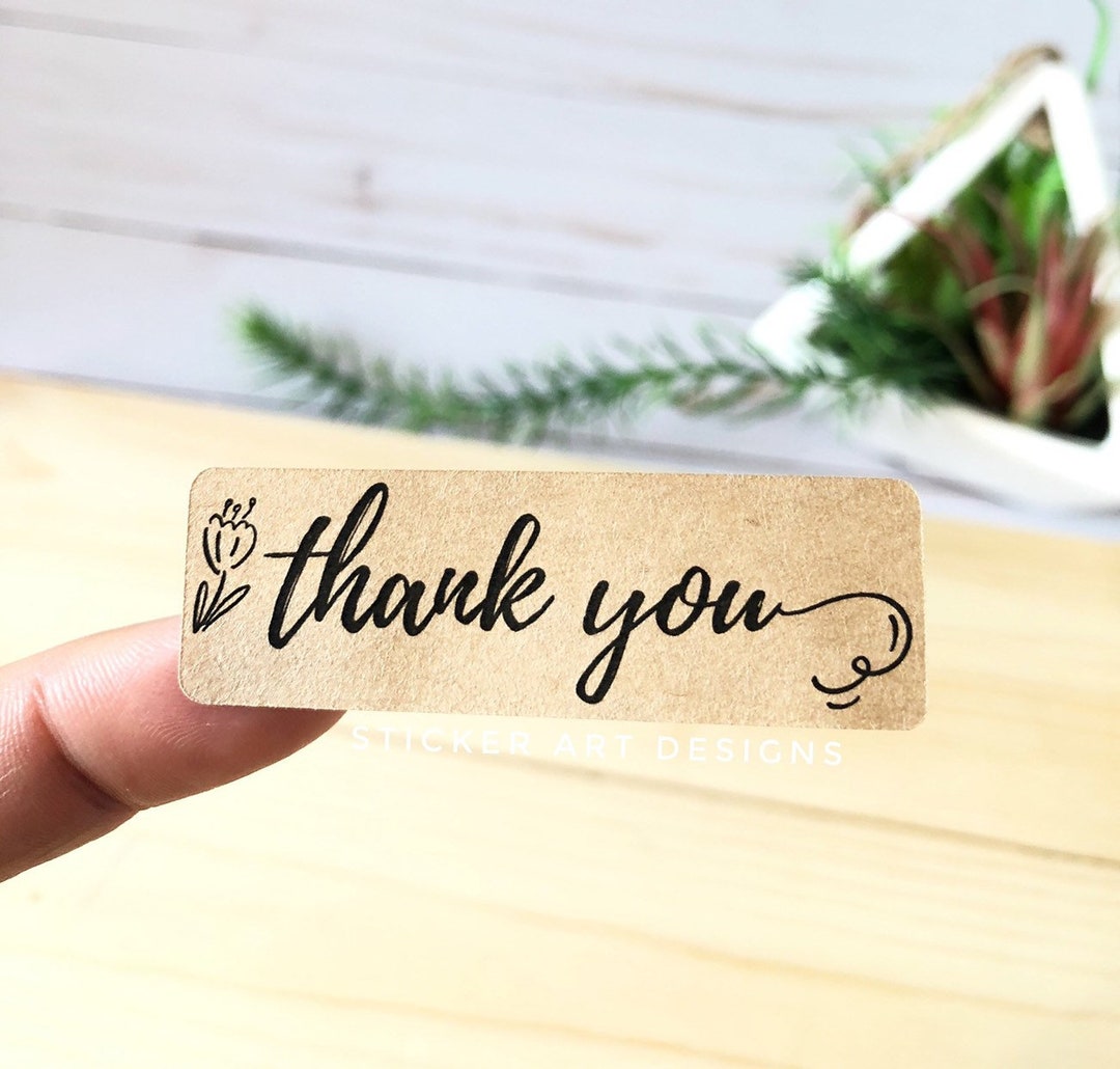 43 Thank You Stickers Small Business Brown Kraft Stickers - Etsy