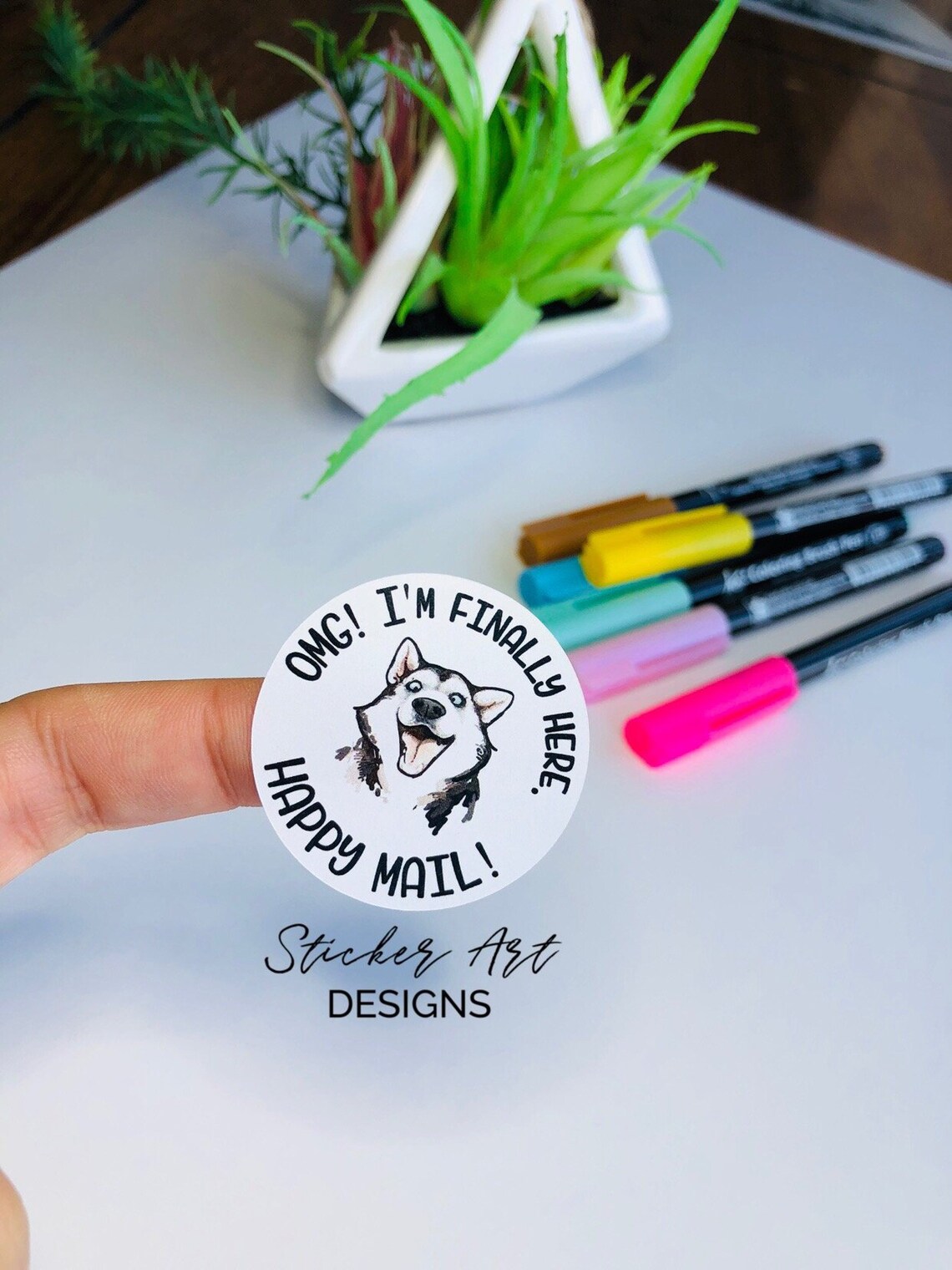 30 Happy Mail Sticker Funny Dog Stickers Husky Sticker | Etsy